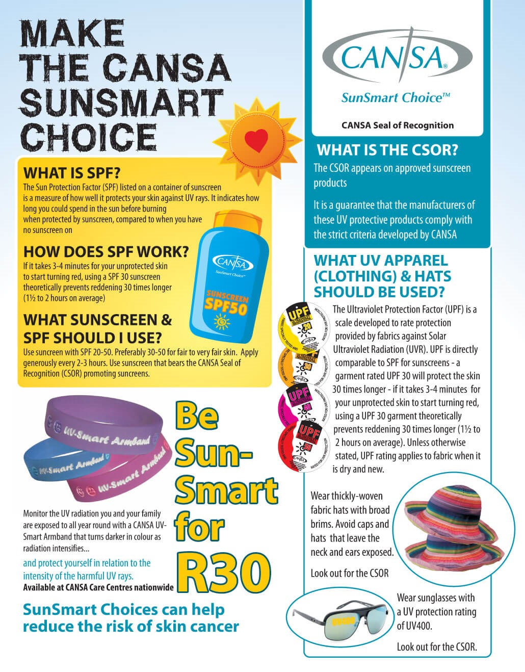 Be SunSmart & Make the CANSA Smart Choice - CityMed